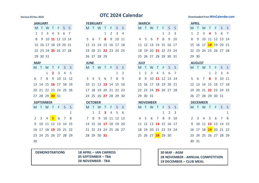 Calendar - outerturningcircle - woodturning club